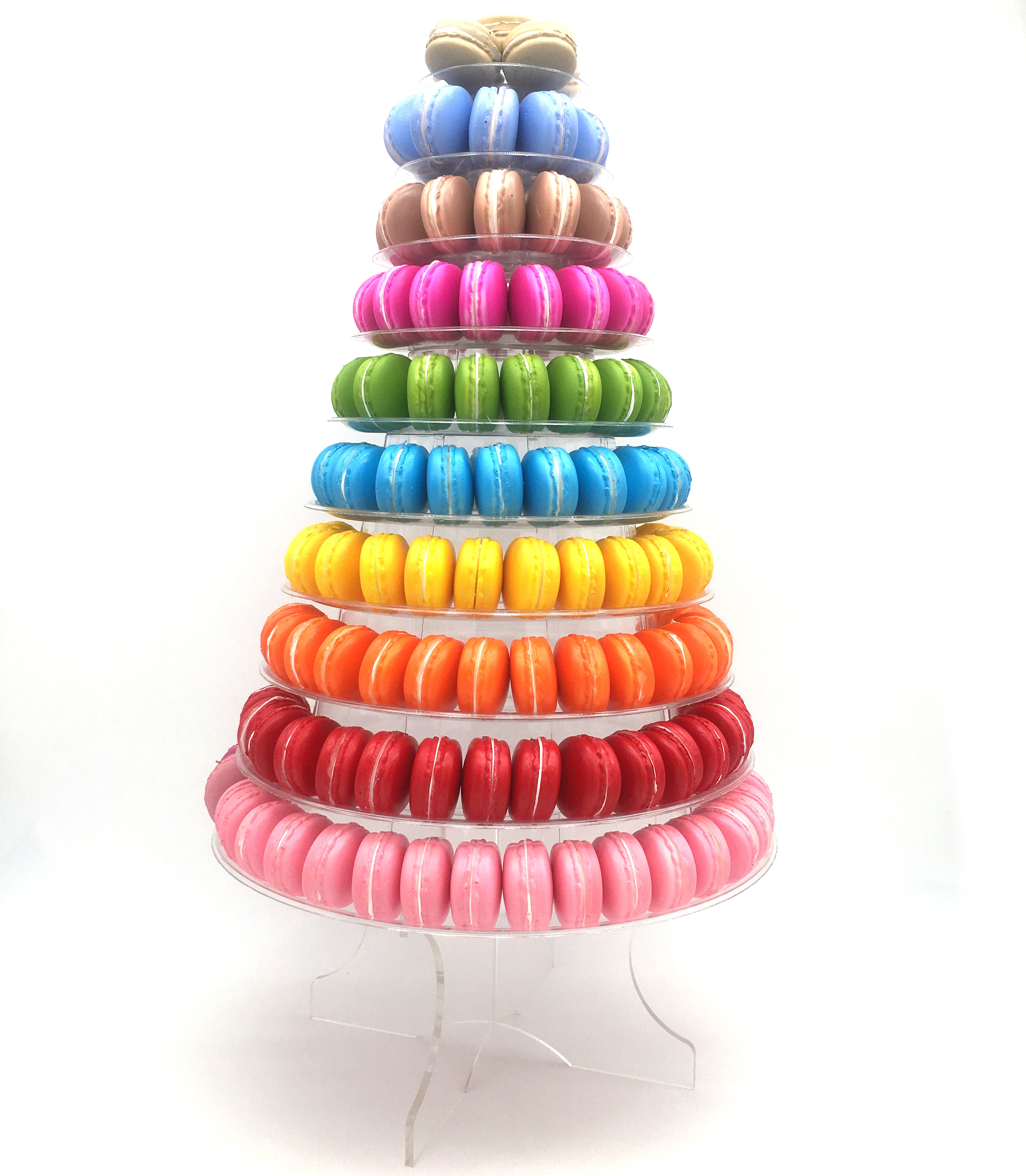 Stackable 10 Layer Plastic Macaron Packaging 0.8mm PVC Christmas Tree ...